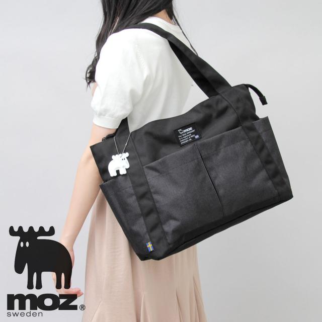 モズ（moz）/トートバッグ キャンバスバッグ 大きめ 大容量 リフレクトチャーム付き A4 通勤 通学 シンプル