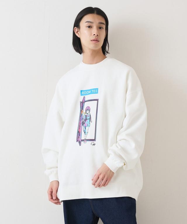 ジーンズメイト（JEANS MATE）/703号室コラボ BIGシルエットプリントクルーネックトレーナー