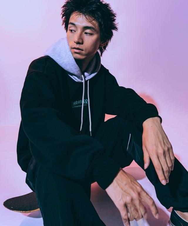 スラッシャー（THRASHER）/【THRASHER】裏起毛 胸刺繍 フード配色 プルオーバー パーカー