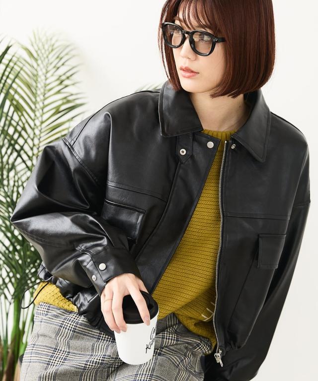 フォートポイント（FORT POINT）/【fort point】フェイクレザー ショート丈 ブルゾン