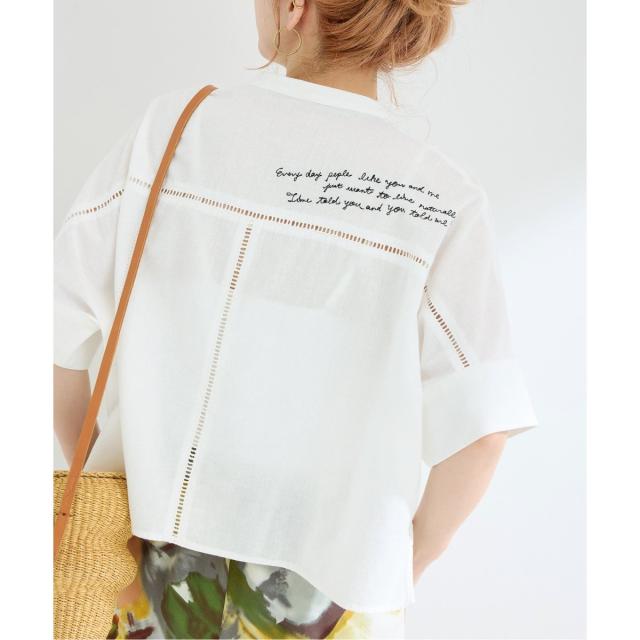 ベーセーストック（B．C STOCK）/手洗い可 / リネン混エンブロイダリードルマンシャツ