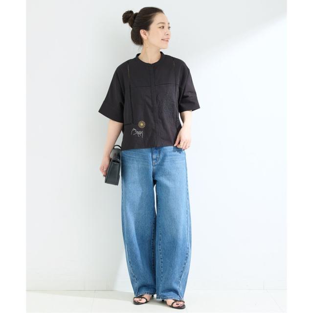 ベーセーストック（B．C STOCK）/手洗い可 / リネン混エンブロイダリー