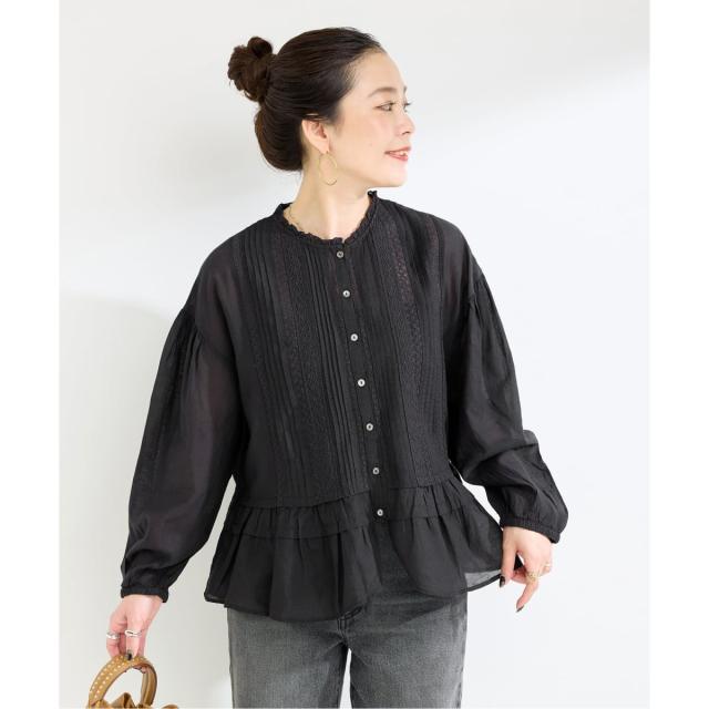 ベーセーストック（B．C STOCK）/【WEB限定】手洗い可 / FANAKA / ファナカ リバーレースペプラムブラウス