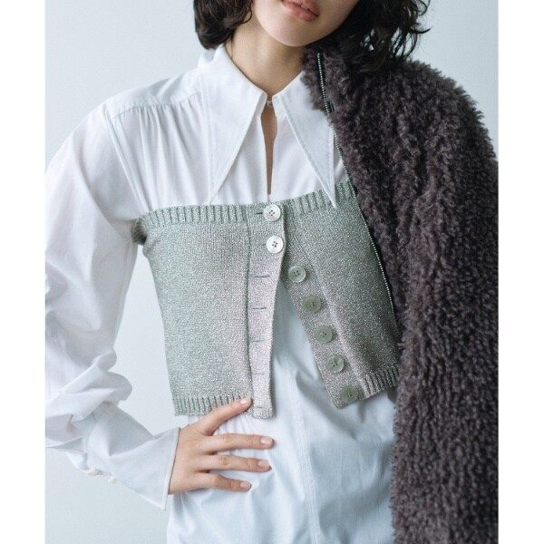 コードエー（CODE A）/lame knit bustier