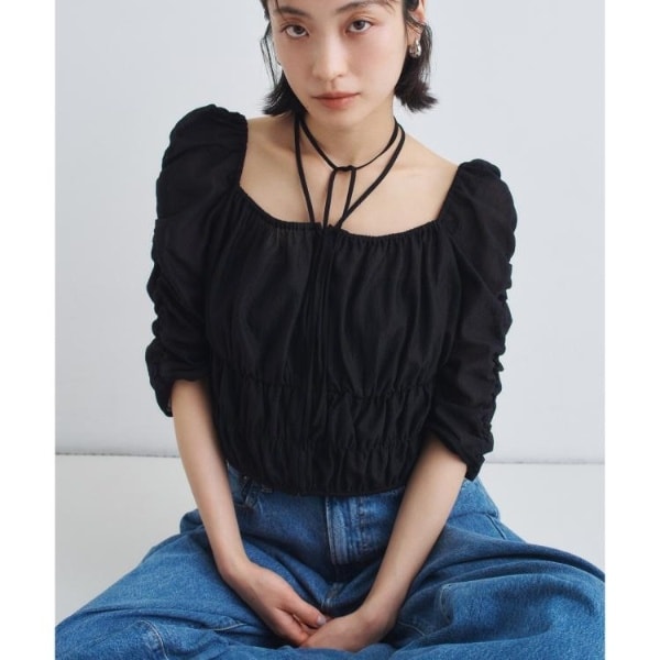 コードエー（CODE A）/sheer gather blouse