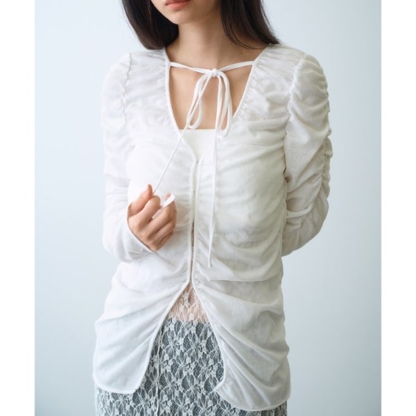 コードエー（CODE A）/sheer gather cardigan