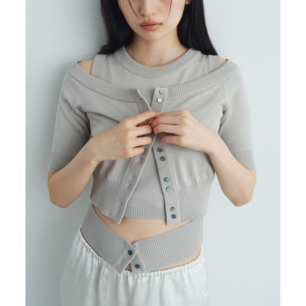 コードエー（CODE A）/design knit short cardigan