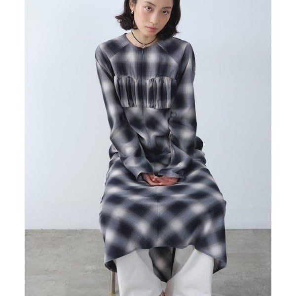 コードエー（CODE A）/shadow check femi dress