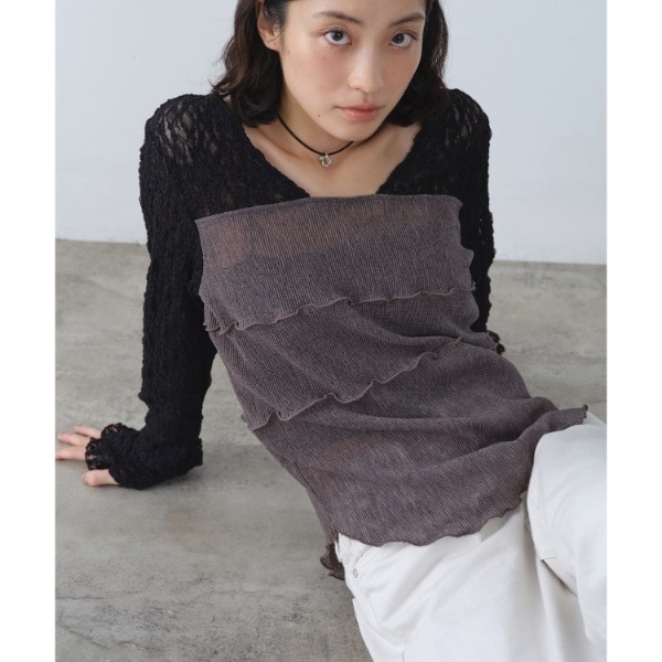 コードエー（CODE A）/sensual lace sheer top