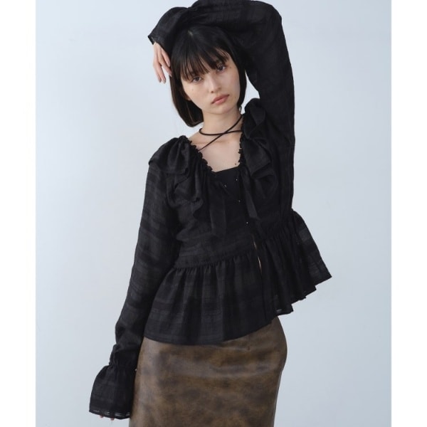 コードエー（CODE A）/dream ruffle lace blouse