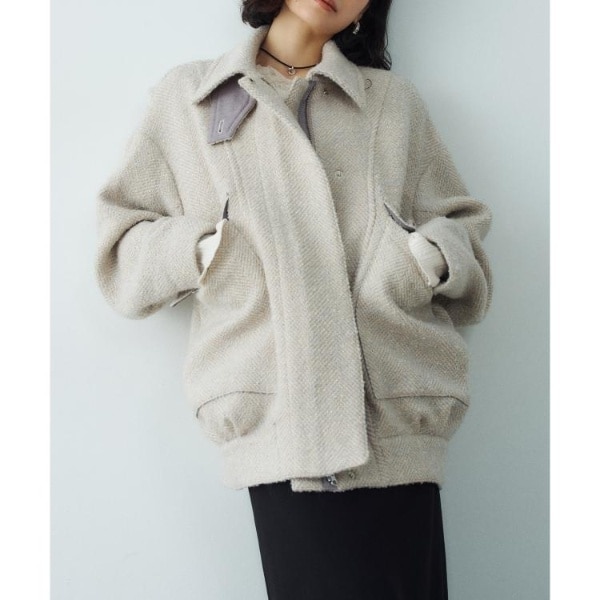 コードエー（CODE A）/oversized tweed blouson