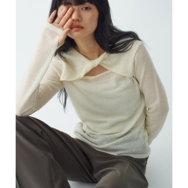 コードエー（CODE A）/twist sheer jersey top