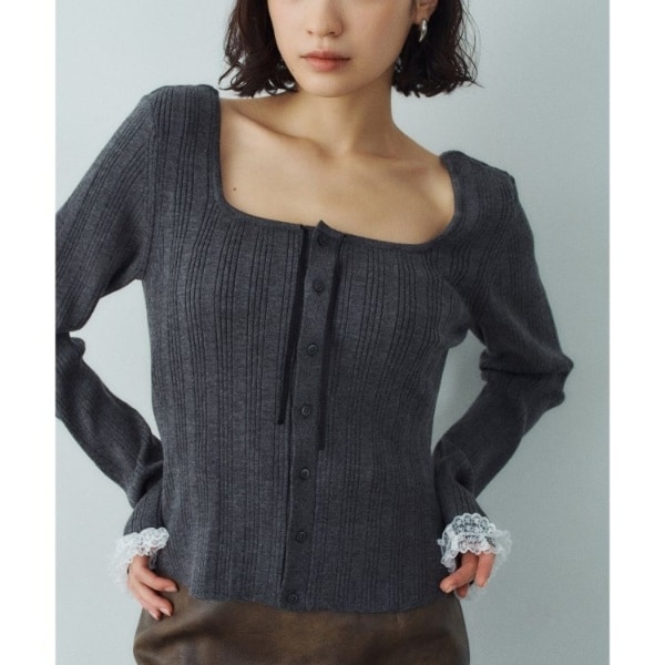 コードエー（CODE A）/lace frill cardigan