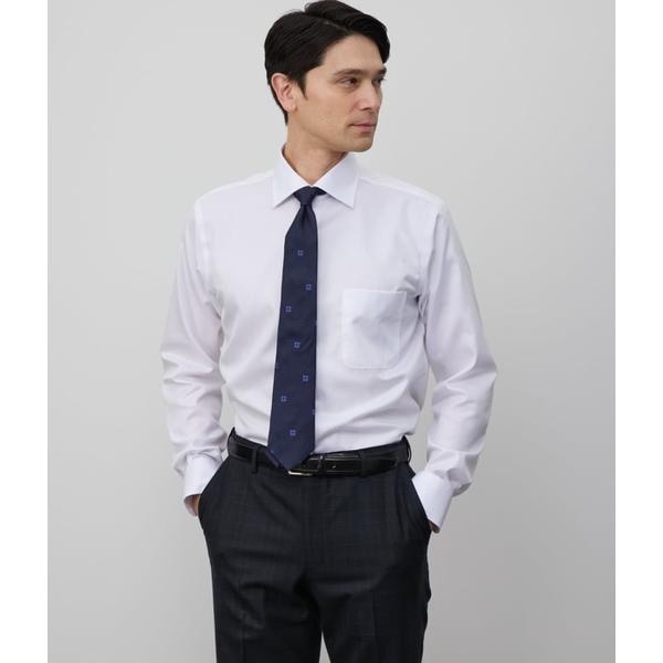 ニューヨーカー（NEWYORKER）/NY CARE FREE・SUPIMA COTTON ヘリンボーン 長袖ワイドカラーシャツ