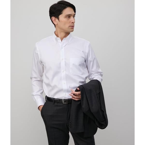 ニューヨーカー（NEWYORKER）/NY CARE FREE・SUPIMA COTTON ヘリンボーン 長袖ボタンダウンシャツ