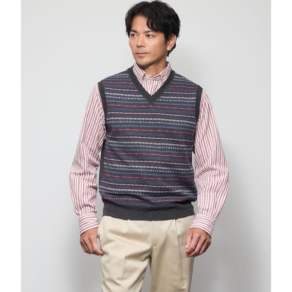 ニューヨーカー（NEWYORKER）/フェアアイル プルオーバー Vネックニットベスト