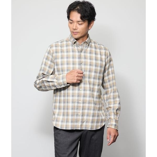 ニューヨーカー（NEWYORKER）/NUANCES COLOR MEASURE CHECK 起毛 ネルチェック 長袖ショートボタンダウン