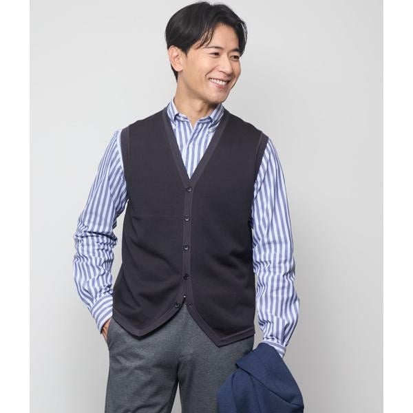 ニューヨーカー（NEWYORKER）/【ウォッシャブル】Vネック 前開きニットベスト
