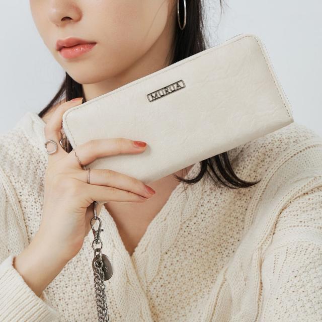 ムルーア（MURUA）/MURUA (ムルーア) ラウンドファスナー長財布 MR−W1361 フレームメタル