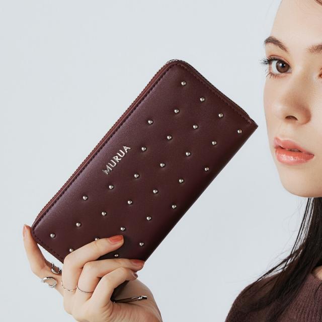 ムルーア（MURUA）/ラウンドファスナー長財布 MR−W1371 スタッズ