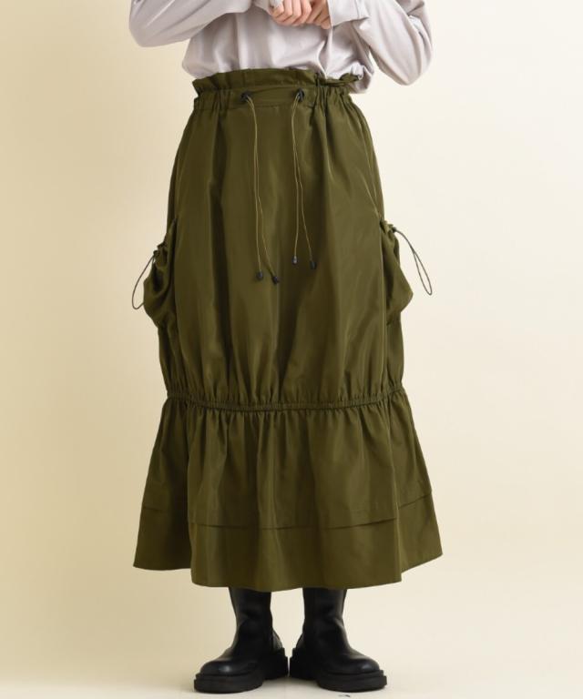 インタープラネット（INTERPLANET）/【ＣＹＮＩＣＡＬ】タフタポケット裾ギャザースカート