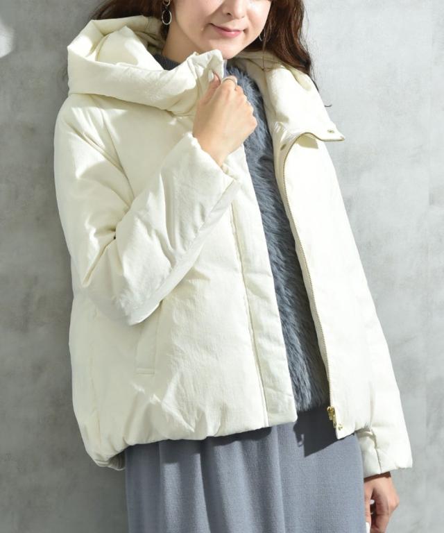 インタープラネット（INTERPLANET）/ナイロンマイクロタフタフード付ショートコート