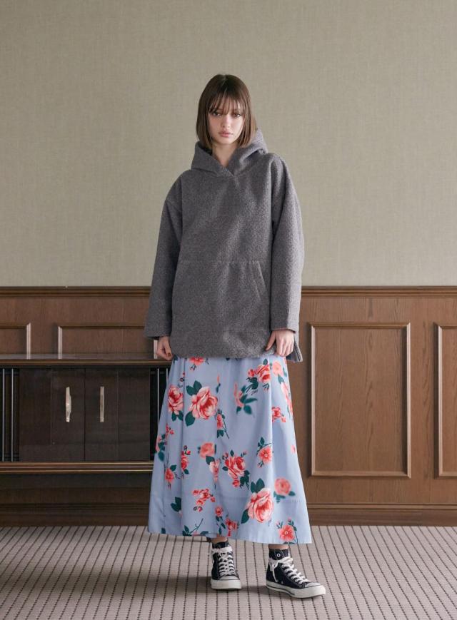 コエル（COEL）/ローズプリントサス付きスカート