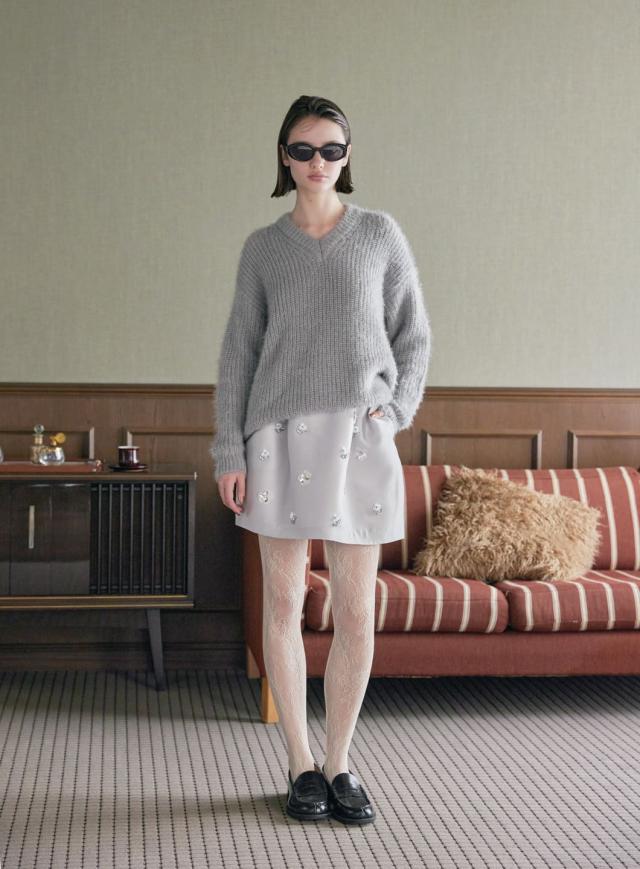 コエル（COEL）/ビジュー刺繍ミニスカート