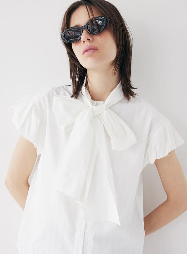 コエル（COEL）/ボウタイバルーンスリーブブラウス