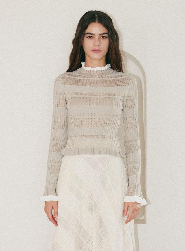 コエル（COEL）/袖フレアボーダーニット