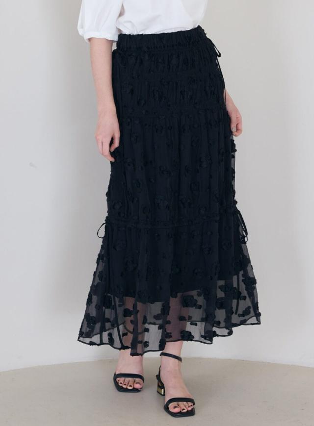 コエル（COEL）/カットジャガードシャーリングスカート