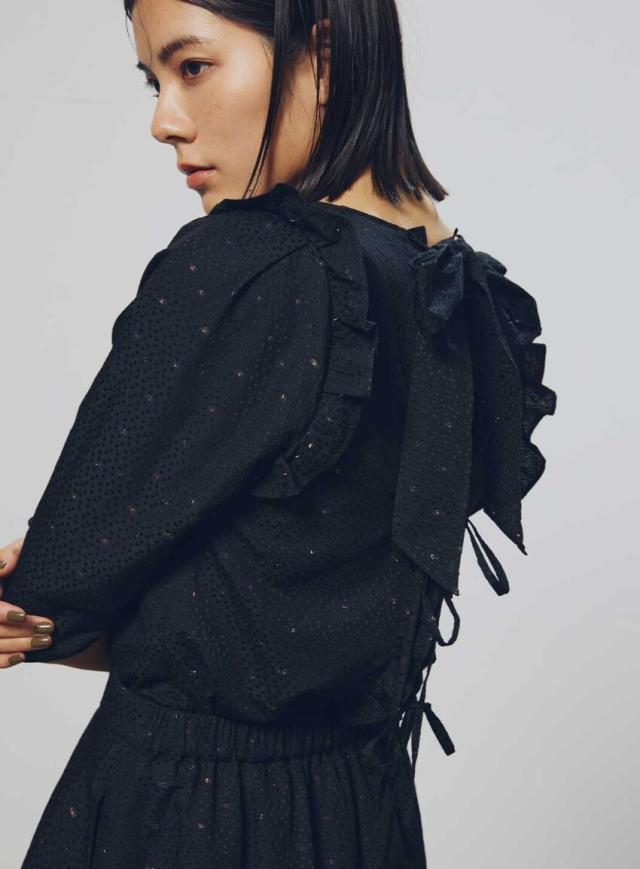 コエル（COEL）/バックリボンジャガードブラウス