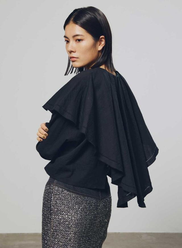 コエル（COEL）/2WAYアシンメトリーケープブラウス