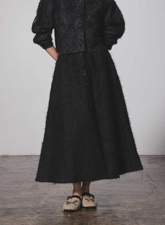 コエル（COEL）/フロントボタンレースニットスカート