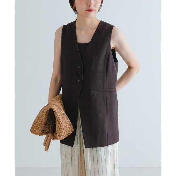 アーバンリサーチ（URBAN RESEARCH）/コットンリネンノーカラージレ