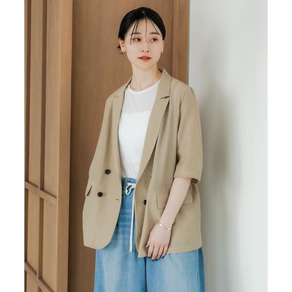 アーバンリサーチ（URBAN RESEARCH）/『イージーケア』シアーメッシュハーフスリーブジャケット