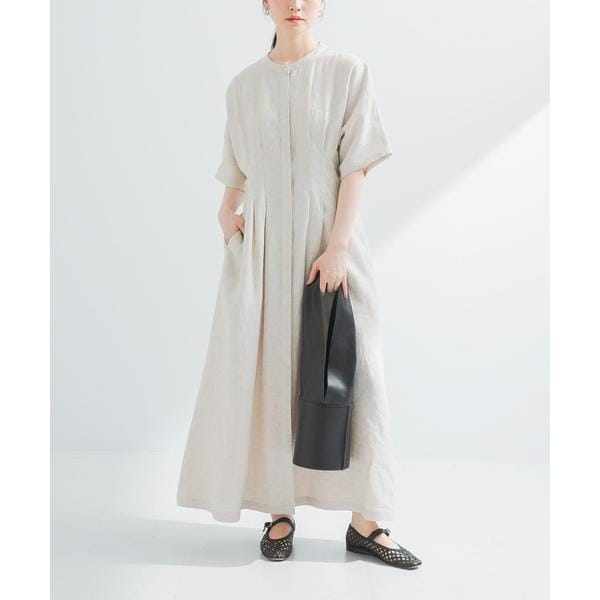 アーバンリサーチ（URBAN RESEARCH）/『2サイズ展開』タックデザインリネンワンピース