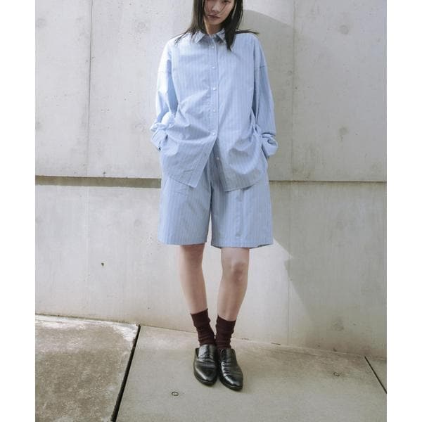 アーバンリサーチ（URBAN RESEARCH）/new basic　インドスビンコットンストライプハーフパンツ