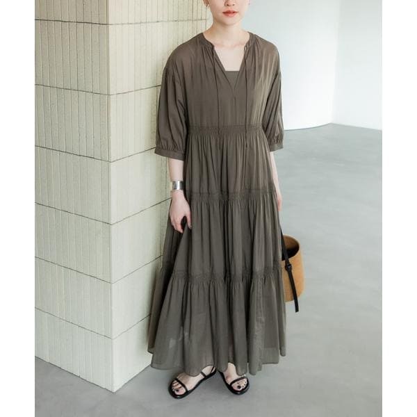 アーバンリサーチ（URBAN RESEARCH）/コットンボイルティアードワンピース