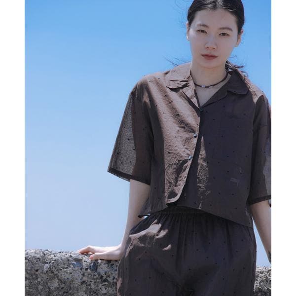 アーバンリサーチ（URBAN RESEARCH）/new basic　オーガンジードットオープンカラーシャツ