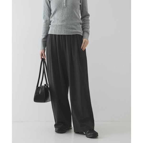 アーバンリサーチ（URBAN RESEARCH）/『3サイズ展開』『イージーケア』 ウール混タックギャザーストレートパ