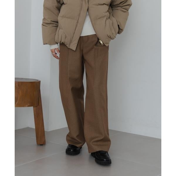 アーバンリサーチ（URBAN RESEARCH）/ウールブレンドチェックワイドパンツ