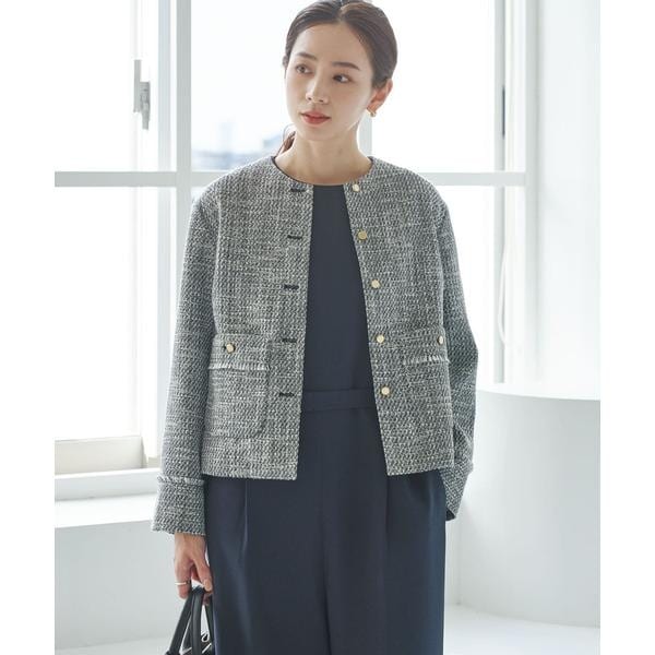 アーバンリサーチ（URBAN RESEARCH）/ノーカラーツイードジャケット