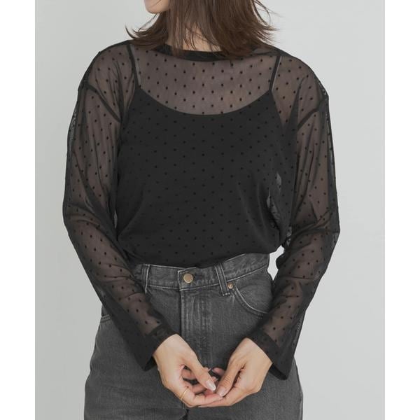 アーバンリサーチ ドアーズ（URBAN RESEARCH DOORS）/mizuiro ind　mesh dots crew neck pullover