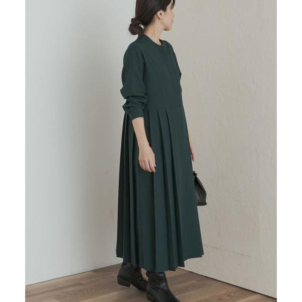 アーバンリサーチ ドアーズ（URBAN RESEARCH DOORS）/『一部WEB限定カラー』『UR TECH SMOOTHLUXE』サイドプリーツ切替ワンピース