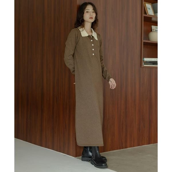 アーバンリサーチ サニーレーベル（URBAN RESEARCH SonnyLabel）/『WEB限定』ニットポロワンピース