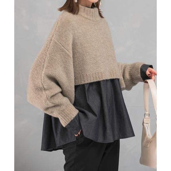 アーバンリサーチ ロッソ（URBAN RESEARCH ROSSO）/クロップドマルチウェイニット