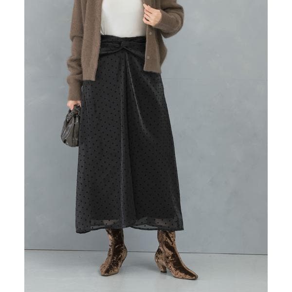 アーバンリサーチ ロッソ（URBAN RESEARCH ROSSO）/ドットフロッキーフレアスカート
