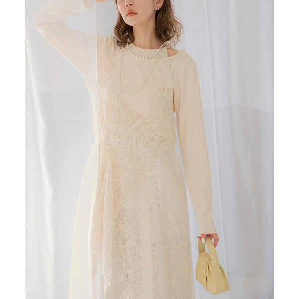 アーバンリサーチ ロッソ（URBAN RESEARCH ROSSO）/レースデザインキャミワンピース