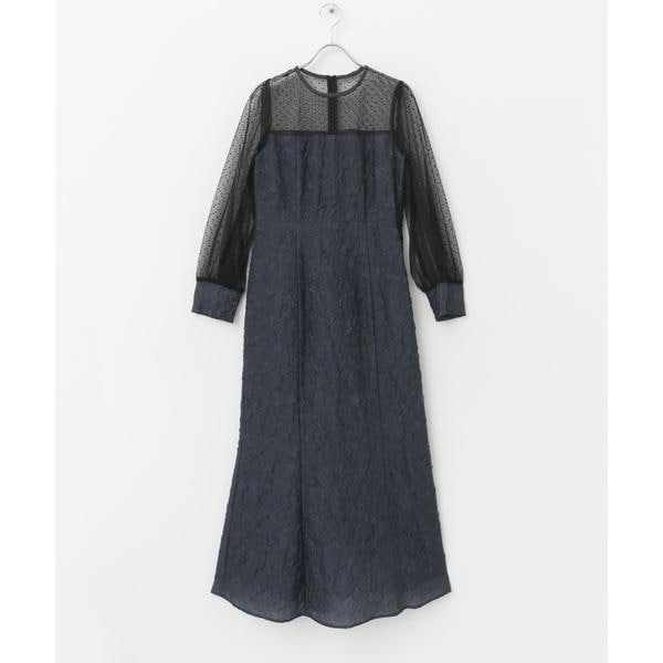 アーバンリサーチ ロッソ（URBAN RESEARCH ROSSO）/kaene　エンボスフラワードットミックスドレス